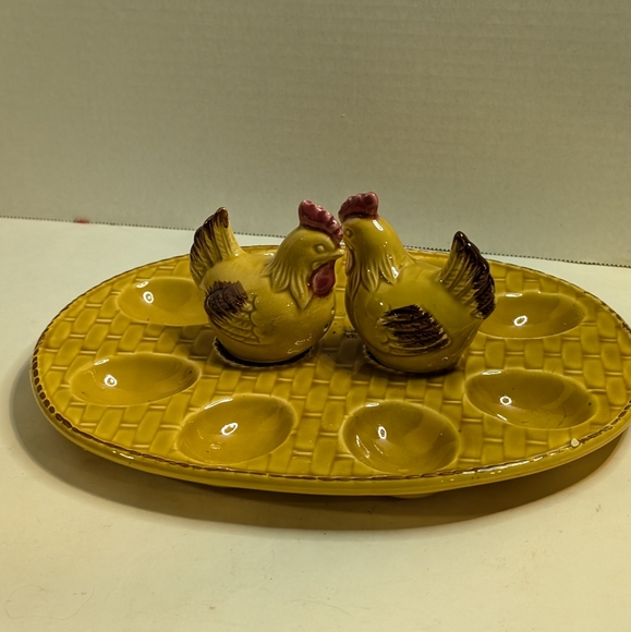Japan | Dining | Vintage Ceramic Deviled Egg Tray With Chicken Salt ...